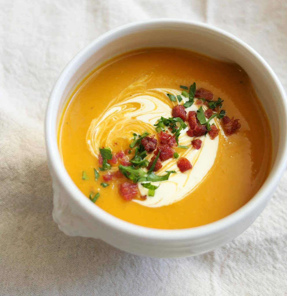 Recipe: Butternut Squash & Chestnut Soup with Double Crème de la Gruyère